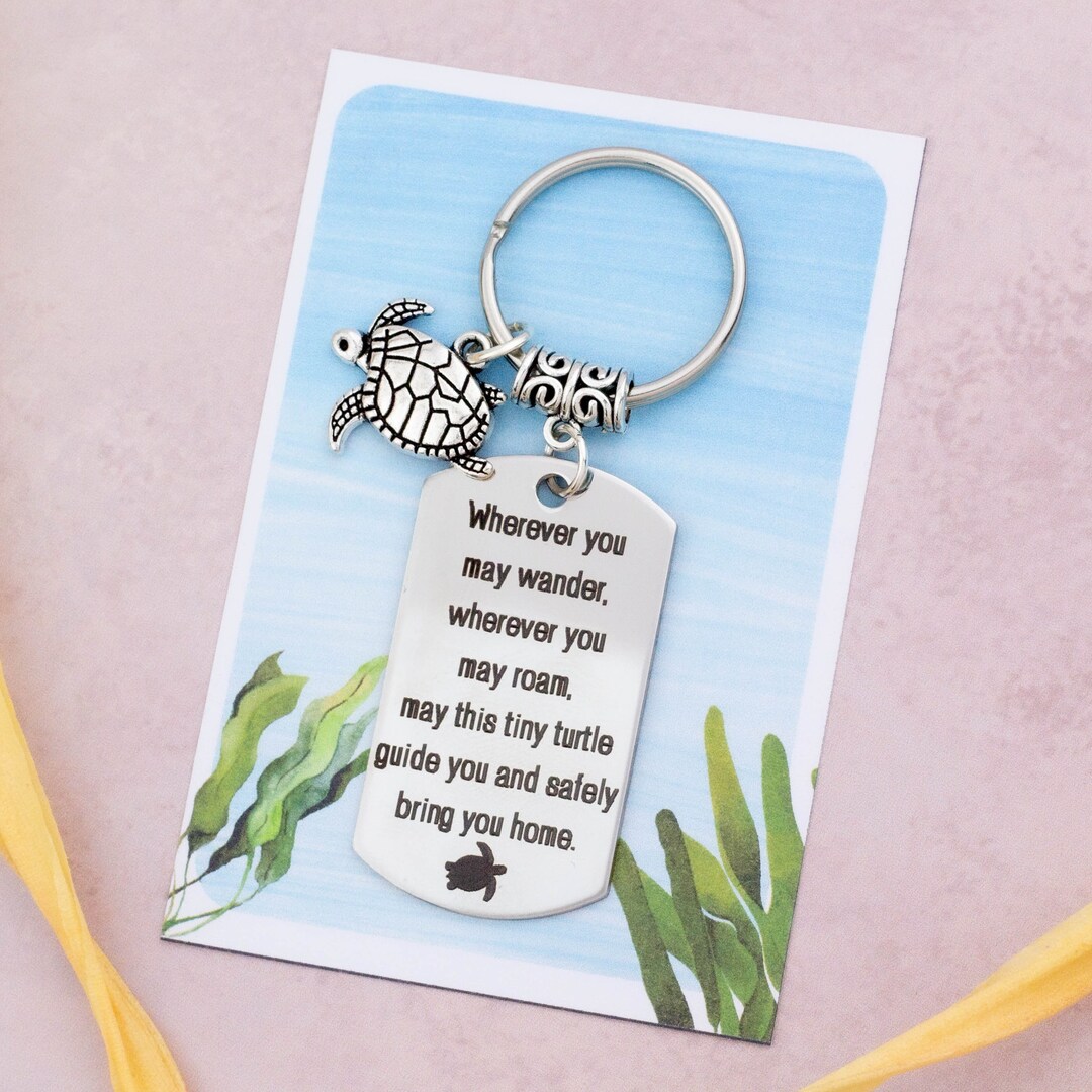 Travel Turtle Keyring, Travelling Turtle Gifts, Safe Travels Luggage ...