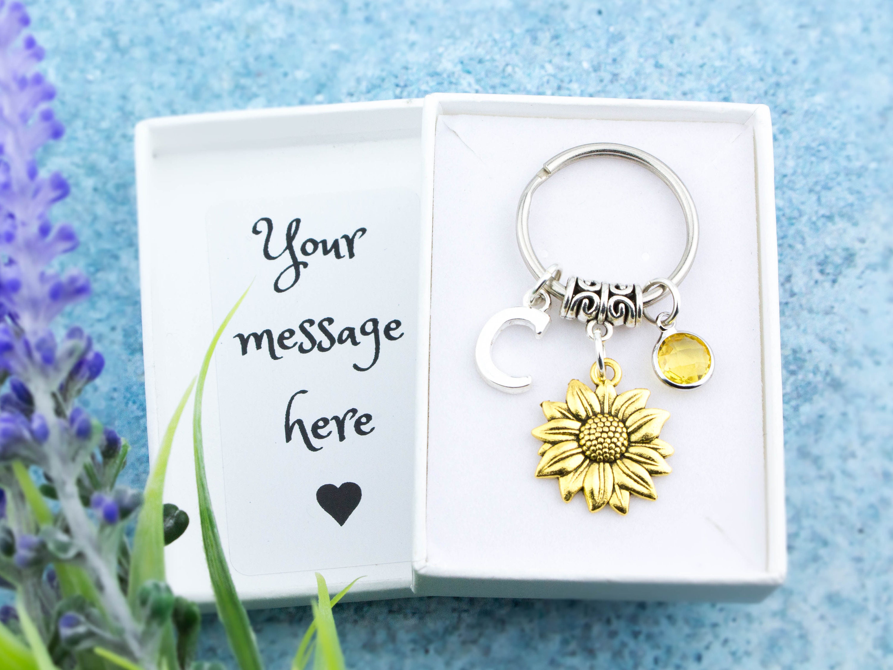 Sunflower Keyring Personalised Gifts Sunshine Keychain - Etsy UK