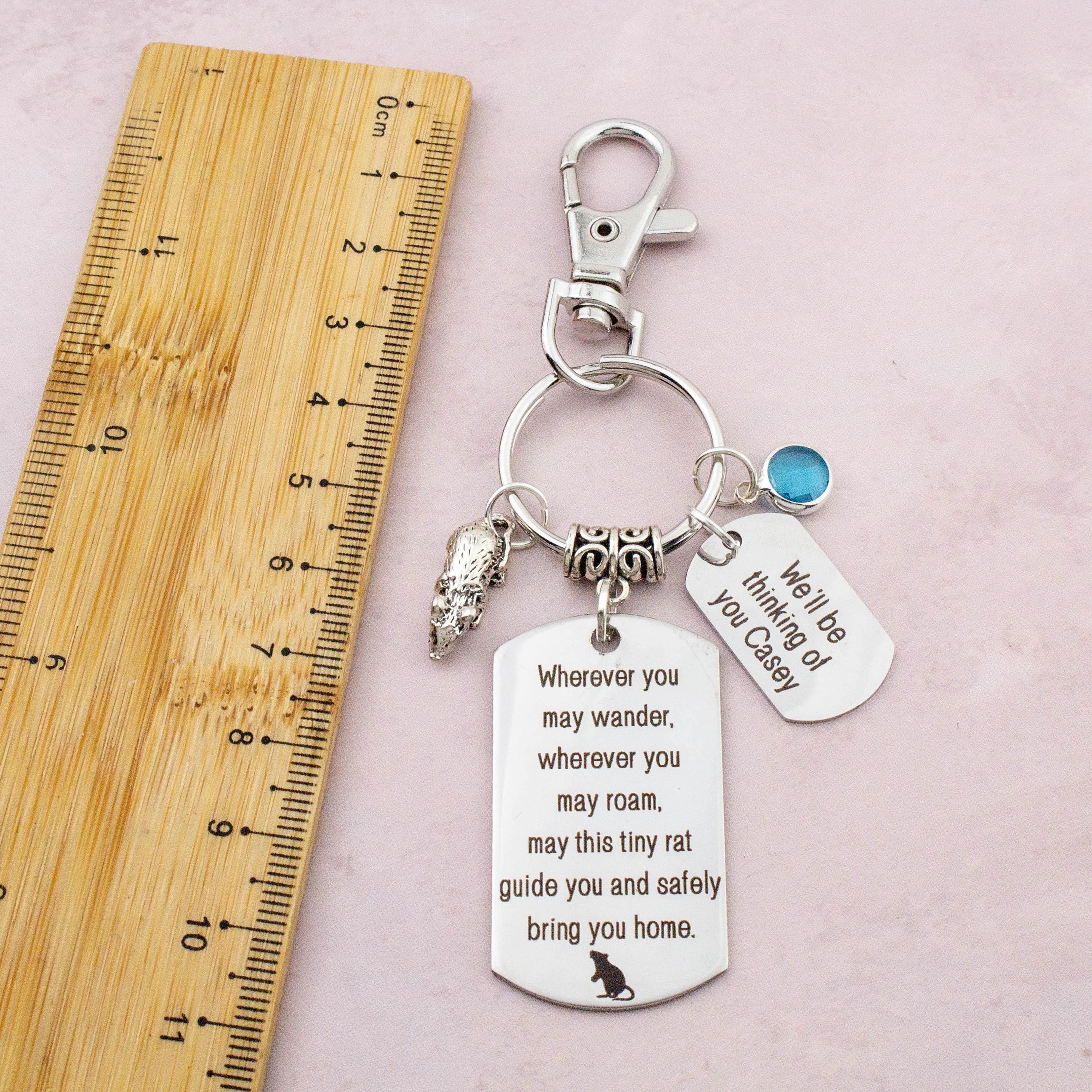 Rat Keyring, Travel Gifts, Pet Loss Keepsake, Cute Rat Keychain, Rodent ...