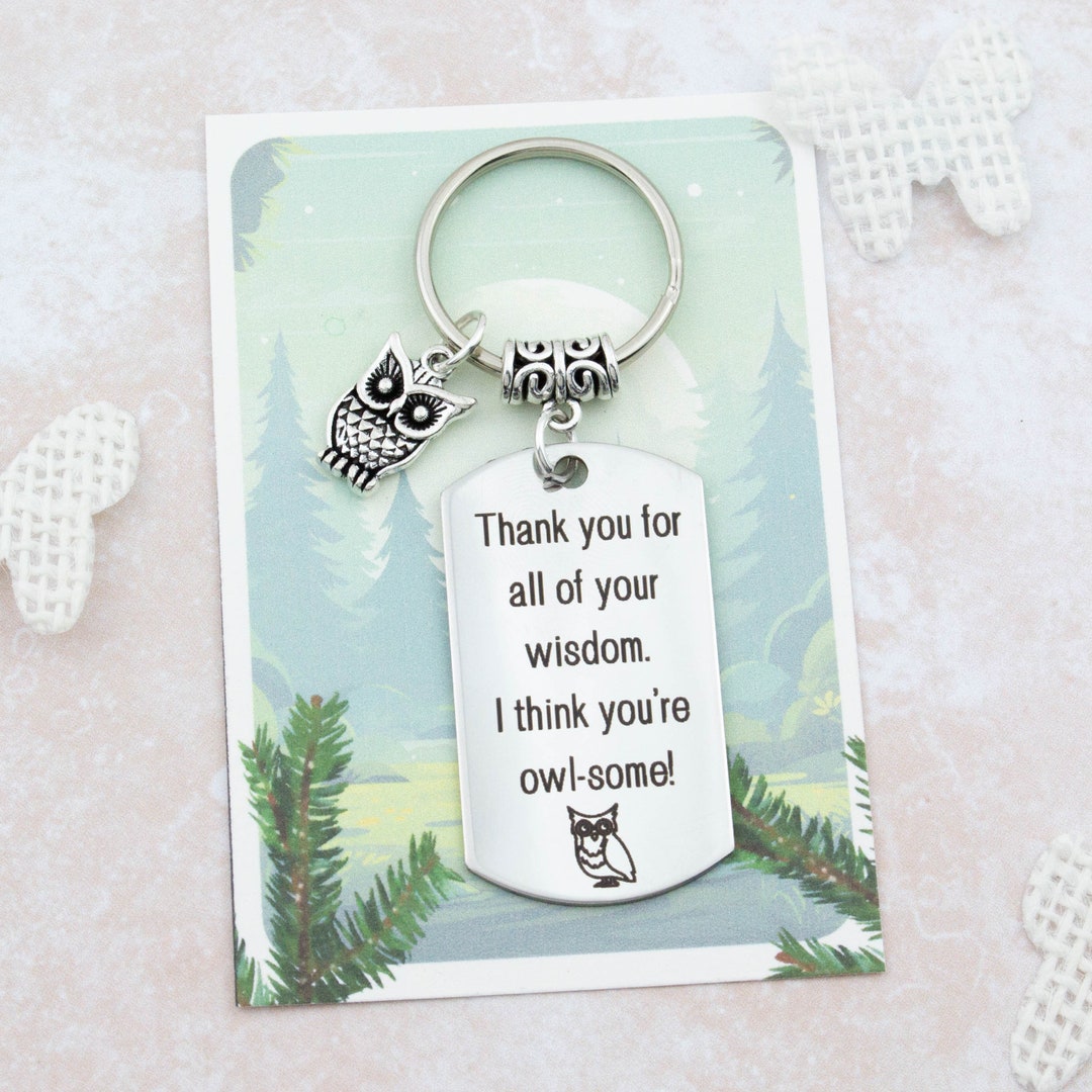 Teacher Keyrings, Owl Thank You Gift, Owlsome Gifts, Mentor Keychain, I ...