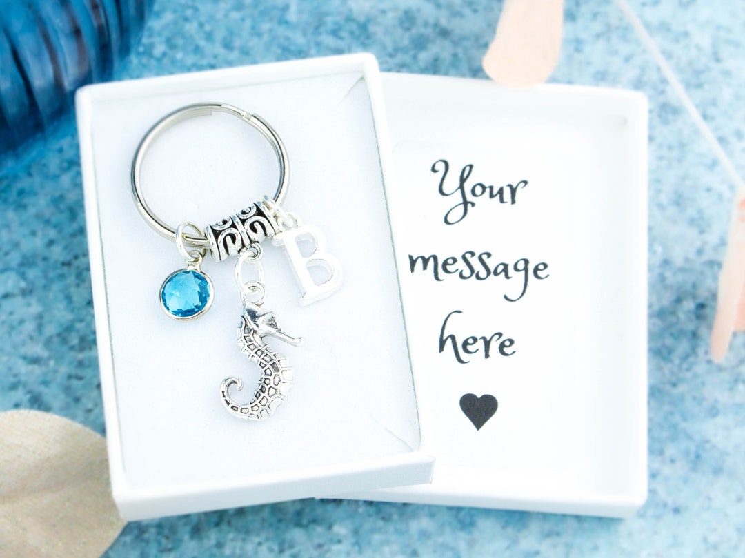 Seahorse Keyring, Personalised Gift, Sea Horse Keychain, 3D Charm ...