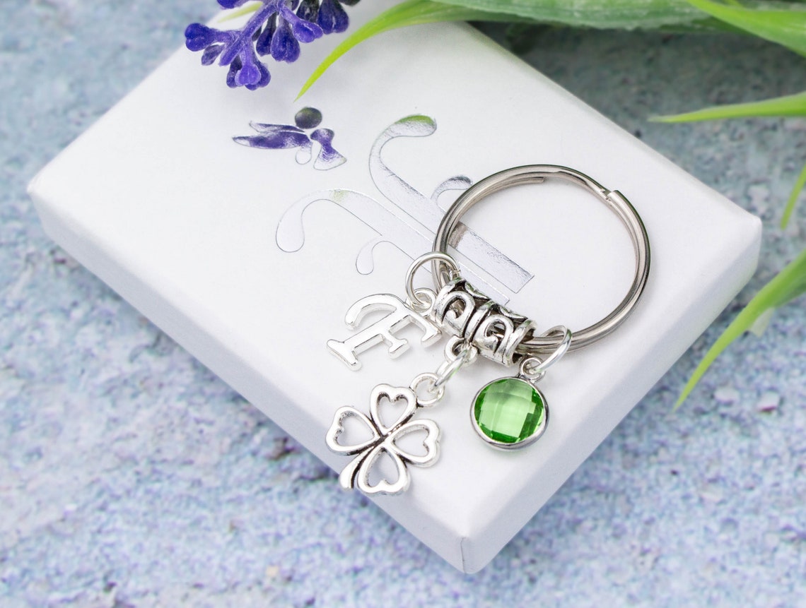 Four Leaf Clover Keyring Personalised Gift Shamrock - Etsy