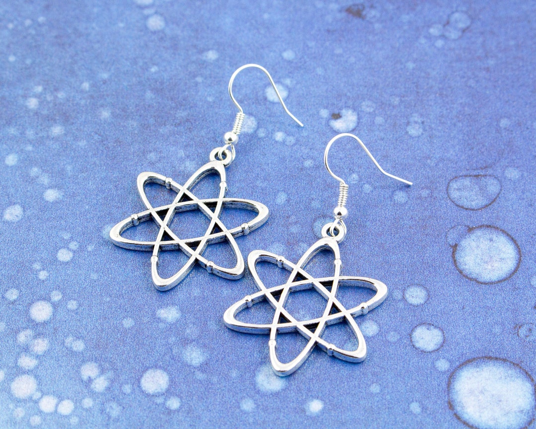 Physics Earrings, Atom Earrings, Science Jewellery, Chemistry Jewelry, Atomic Molecule Charm ...