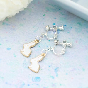 Rabbit Clip on Earrings Girl's Clip Ons Bunny Earrings - Etsy