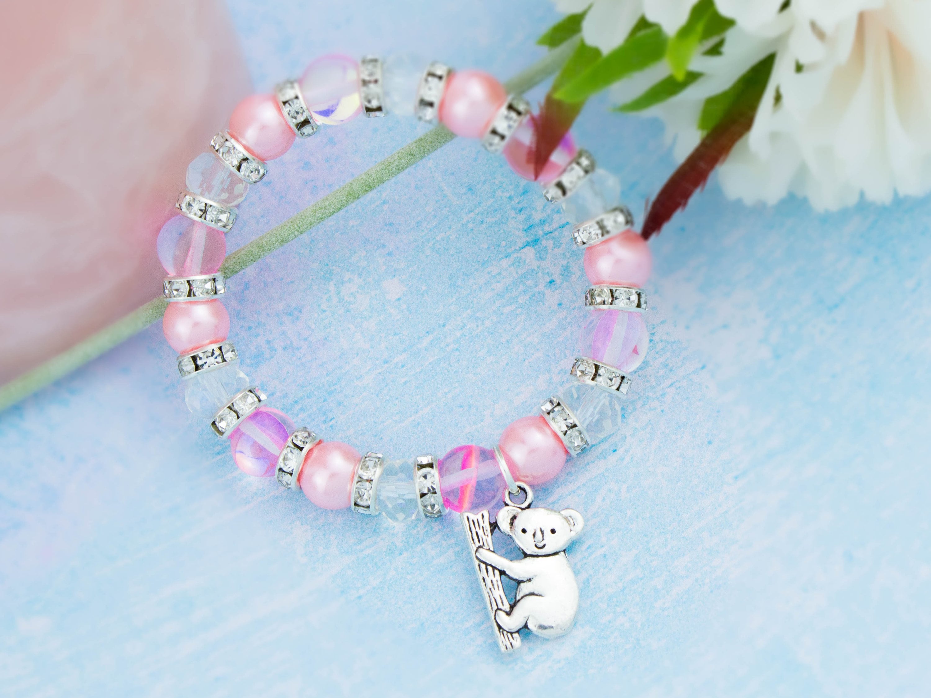 Koala Bracelet Children's Jewellery Beaded Stretch | Etsy