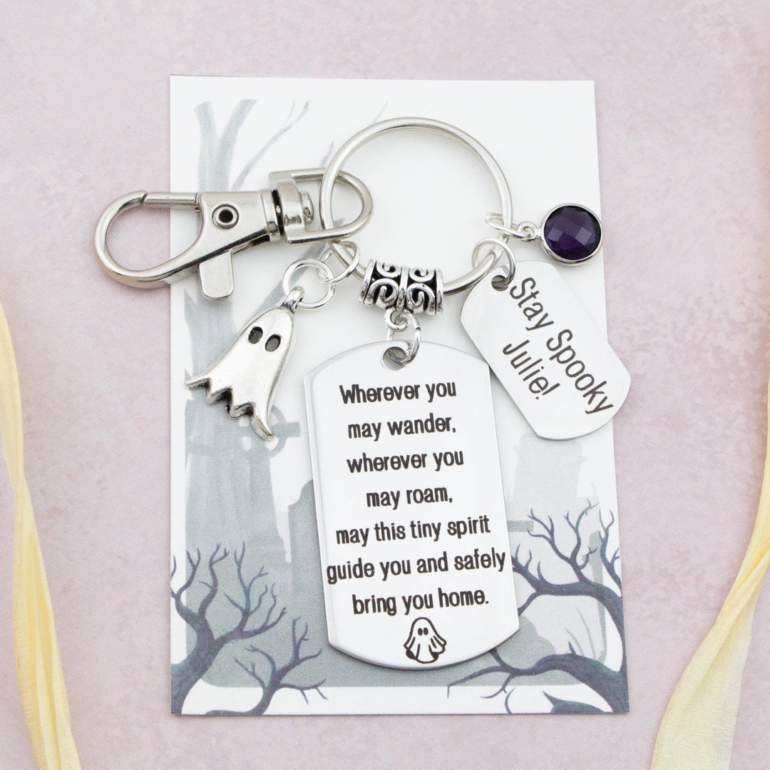 Personalised Ghost Keychain, Spirit Guide Keyring, Ghost Hunt Gifts ...