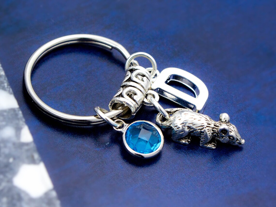 Rat Keyring, Personalised Gift, Mouse Keychain, Bag Charm, Rat Gifts ...