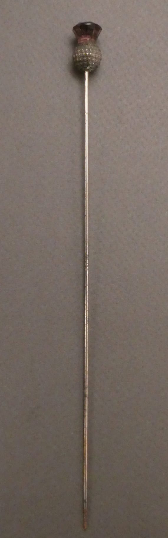 Sterling Scots Thistle hat pin - Gem