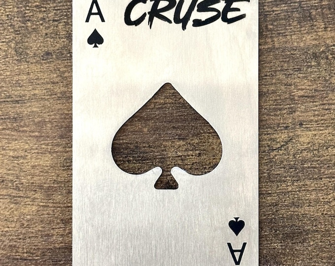 Custom Ace of Spades Playing Card Bottle Opener (stainless Steel ...