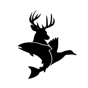 Fish, Deer, & Duck Trio Decal/sticker (ANY Size!) - Etsy