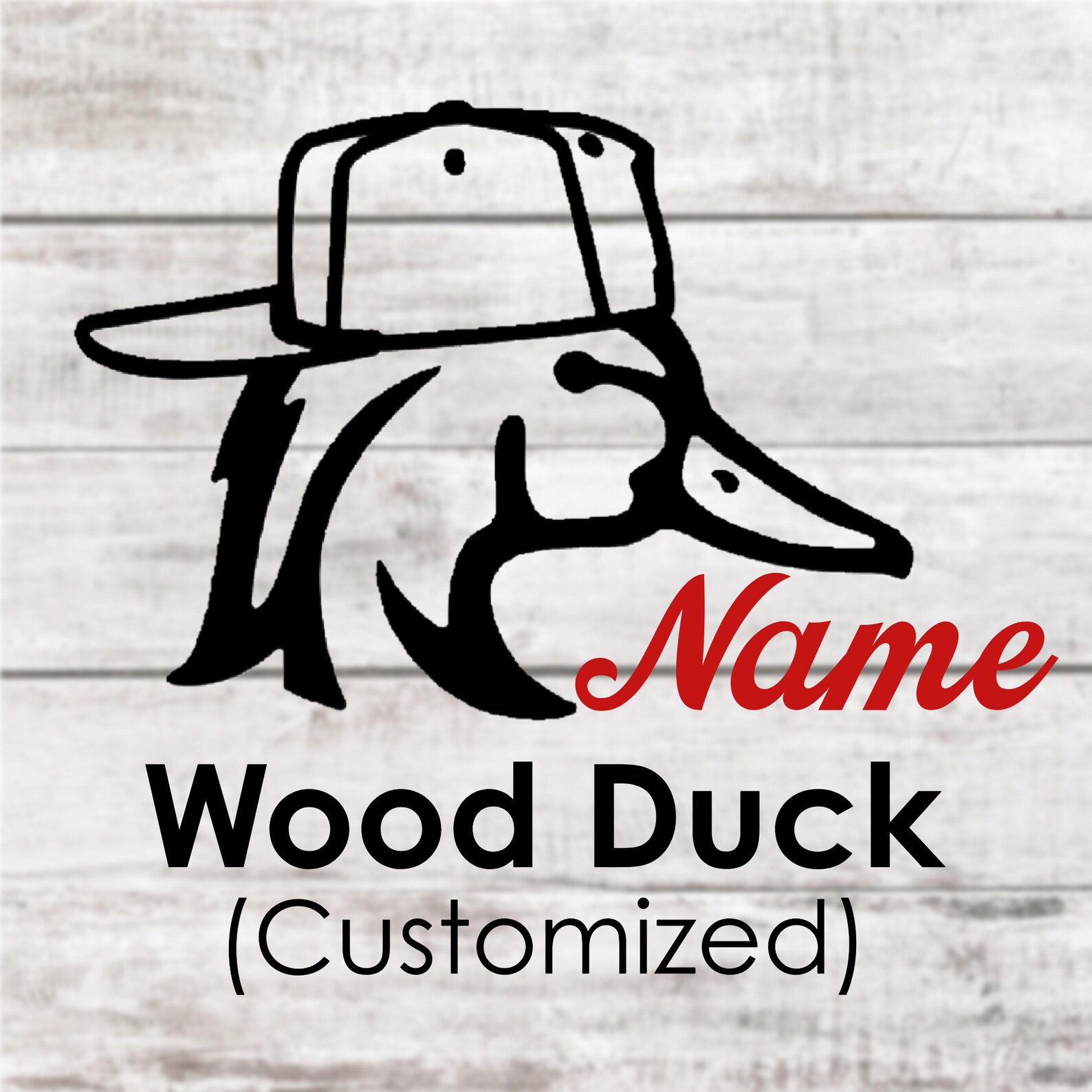 Mallard or Wood Duck With Snapback Backwards Hat Decal/sticker (ANY ...