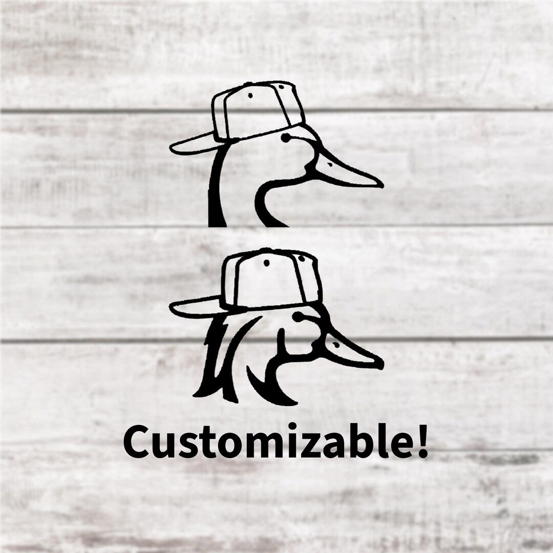 Mallard or Wood Duck With Snapback Backwards Hat Decal/sticker (ANY ...