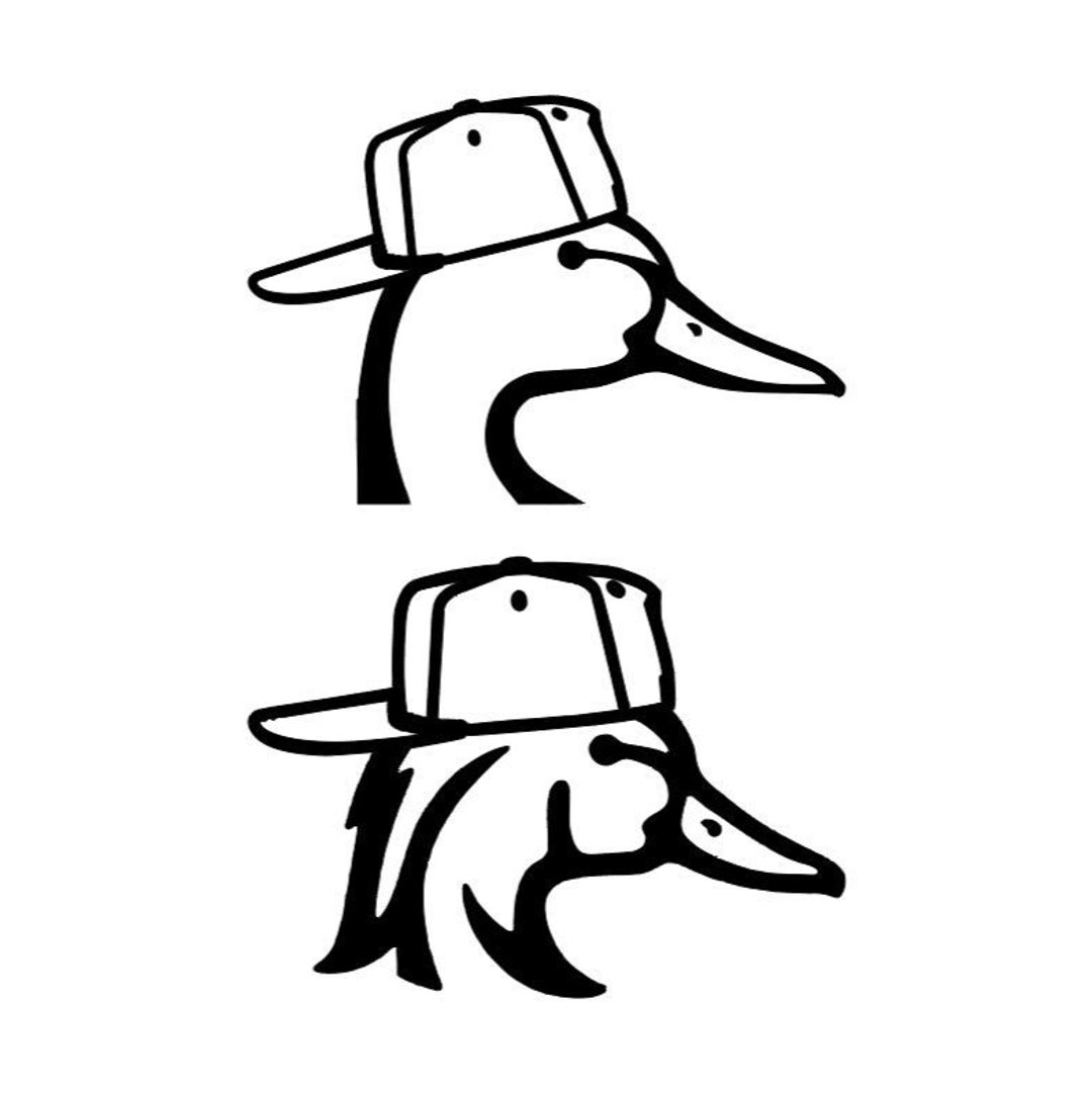 Mallard or Wood Duck With Snapback Backwards Hat Decal/sticker ANY Size ...