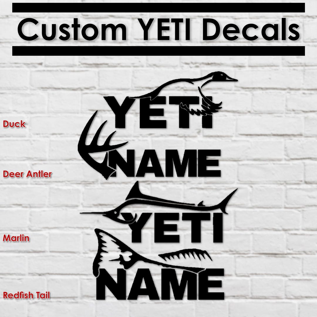 Custom Yeti Decals/stickers | Duck, Deer, Elk, Redfish, Marlin, Trout ...