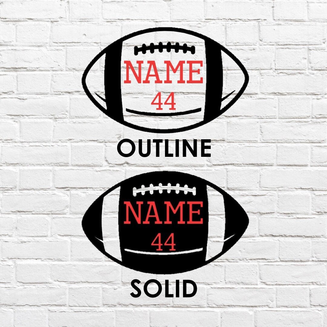 Custom Football Decal/sticker (outline or Solid) - ANY Size! - Etsy