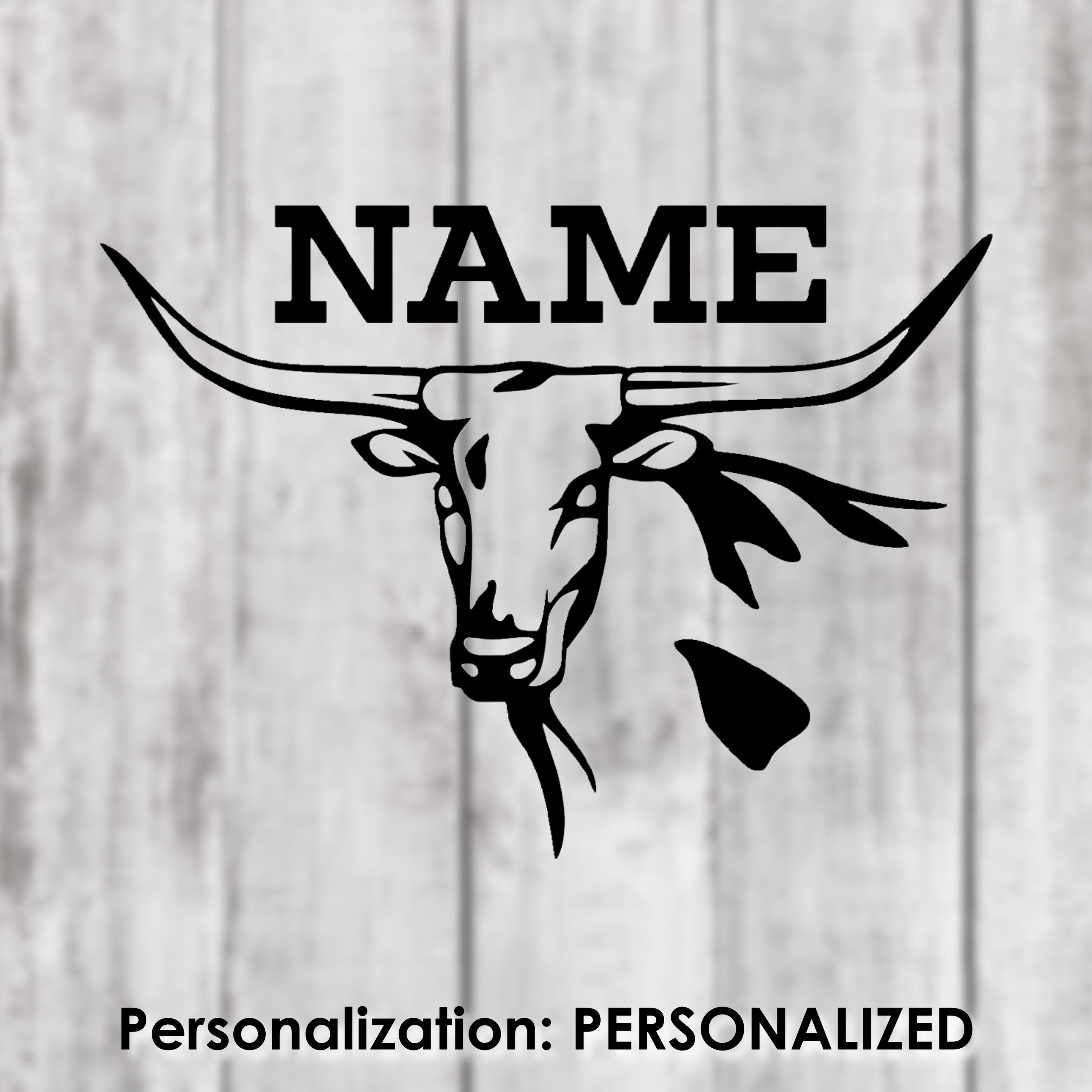Custom Longhorn Bull Decal/sticker (ANY Size!) - Etsy
