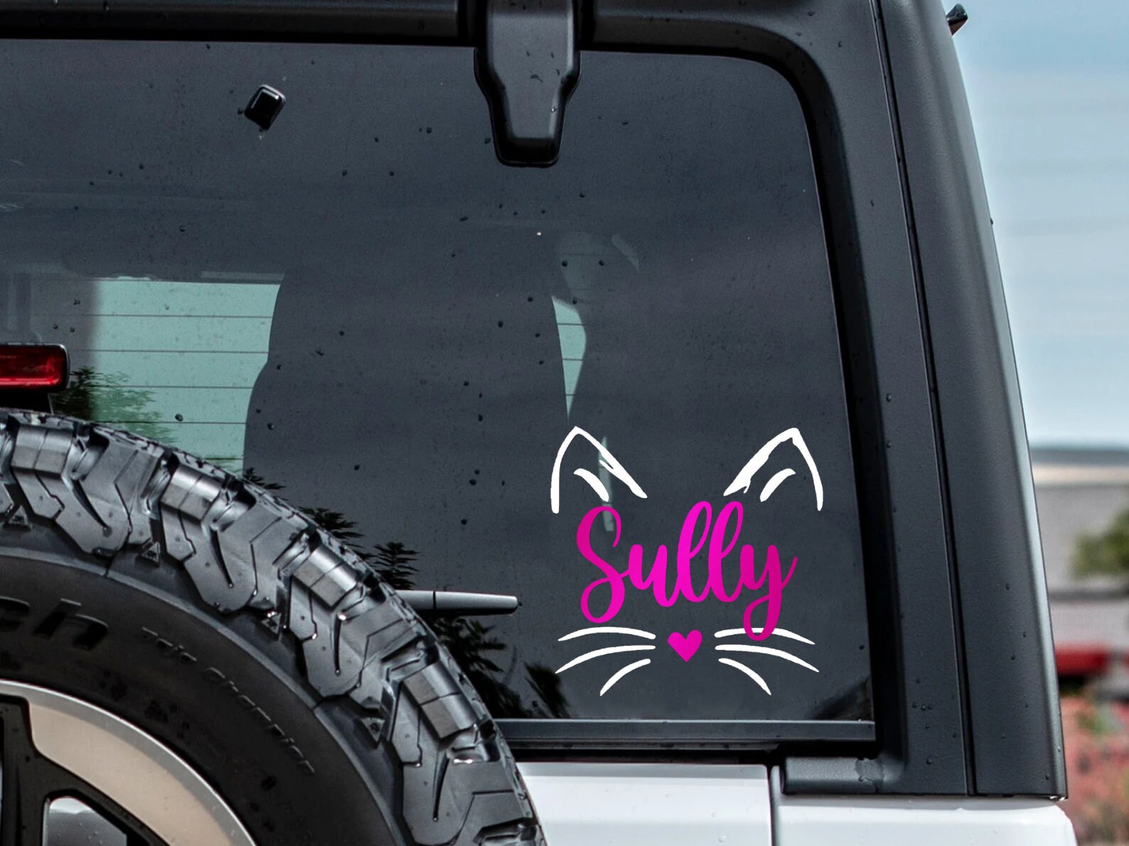 Custom Cat Ears & Whiskers Decal/sticker (ANY Size!) - Etsy