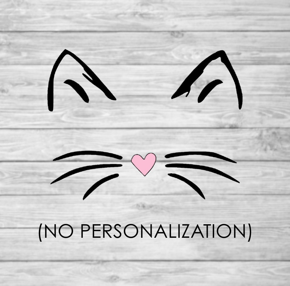 Custom Cat Ears & Whiskers Decal/sticker (ANY Size!) - Etsy