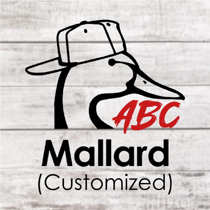 Mallard or Wood Duck With Snapback Backwards Hat Decal/sticker (ANY ...