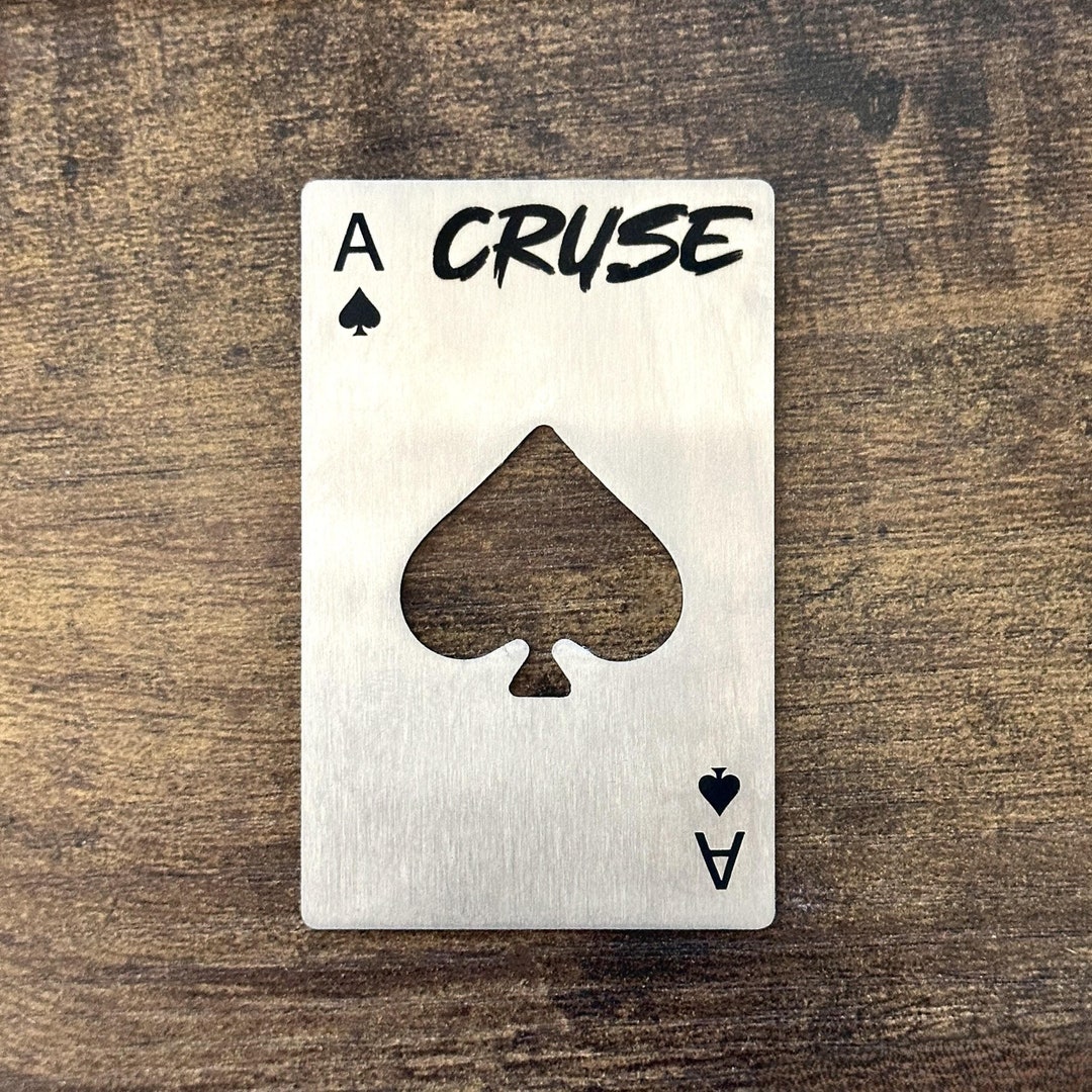 Custom Ace of Spades Playing Card Bottle Opener (stainless Steel ...