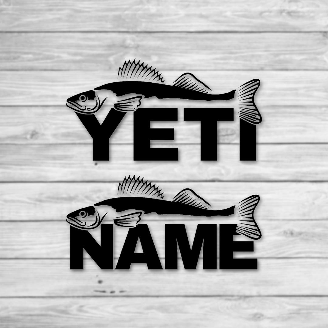 Custom Yeti Walleye Fish Decal/sticker (ANY Size!) | Custom Fishing ...