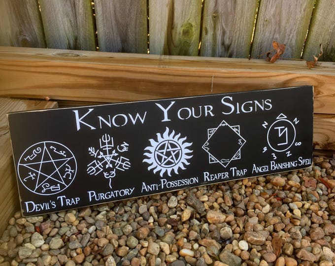 Supernatural Sign Winchester Know Your Signs Movie Quote - Etsy