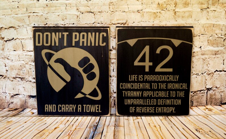 The Hitchhikers Guide to the Galaxy Sign Don't Panic | Etsy
