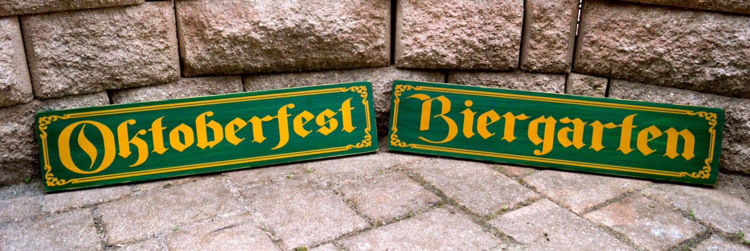Biergarten Sign Custom Bar Hand Painted Wood Sign | Etsy