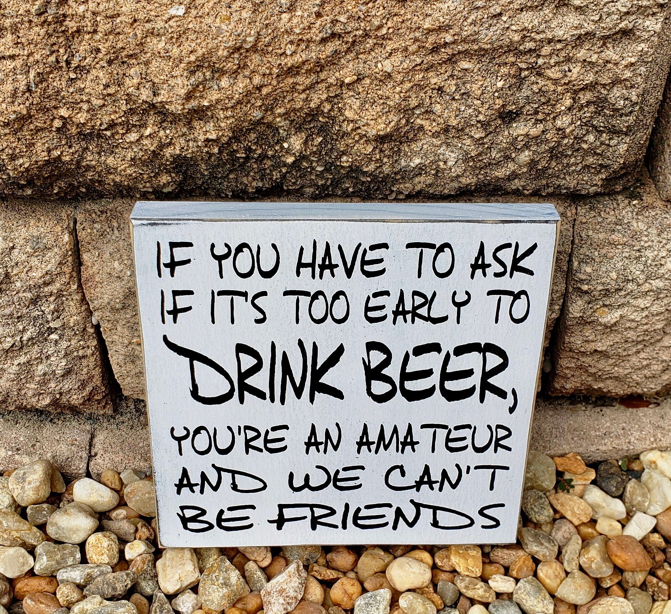 Drink Beer Funny Bar Sign Home Bar Sign Beer Sign | Etsy