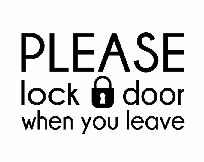 Please Lock Door Sticker - Etsy