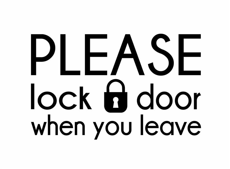 Please Lock Door Sticker - Etsy Hong Kong