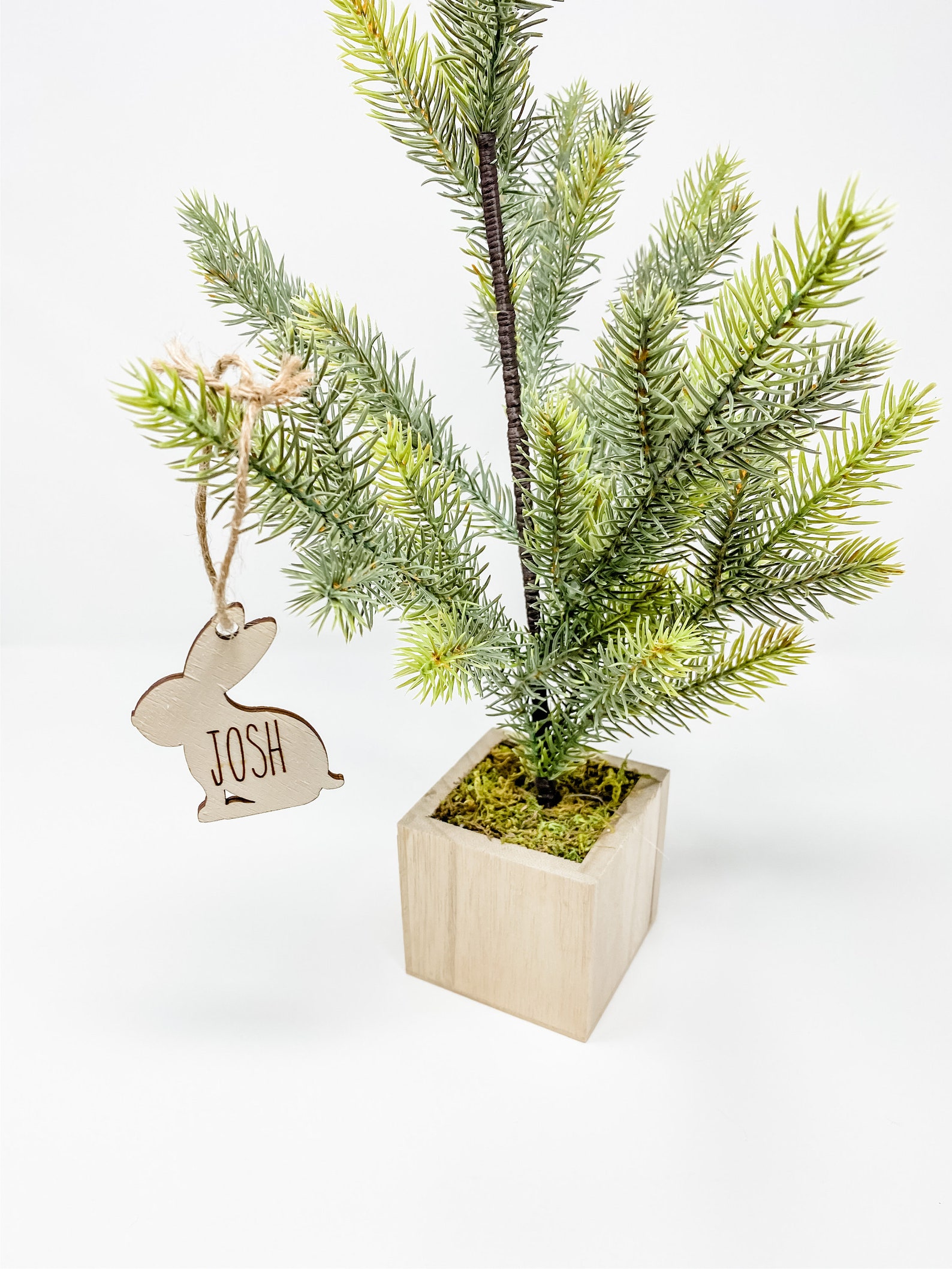 Wooden Bunny Rabbit Easter Basket Name Tags | Etsy