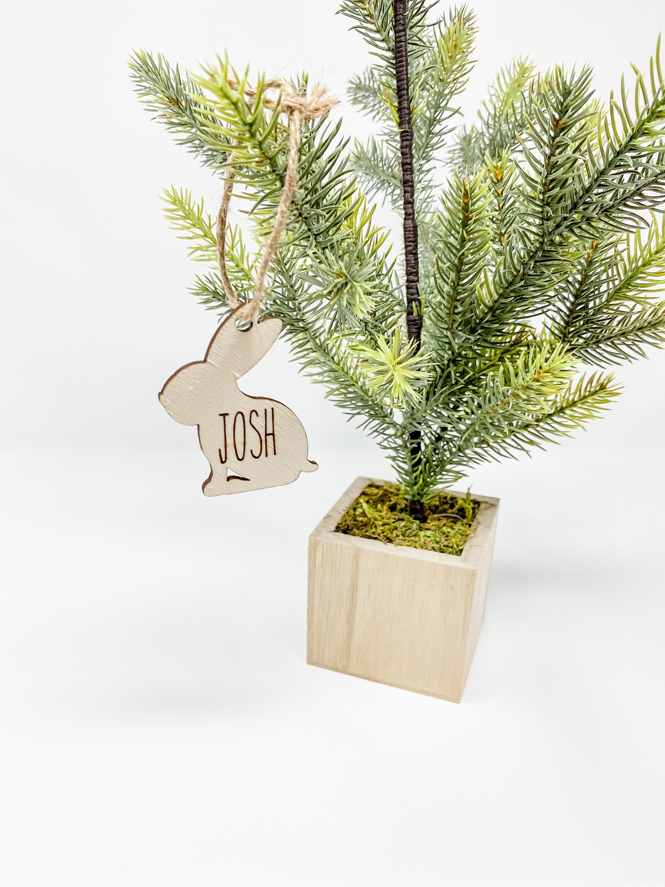 Wooden Bunny Rabbit Easter Basket Name Tags | Etsy