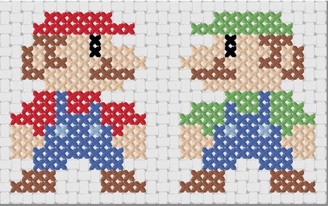 Super Mario Bros Mario & Luigi Pixel Cross Stitch Pattern - Etsy