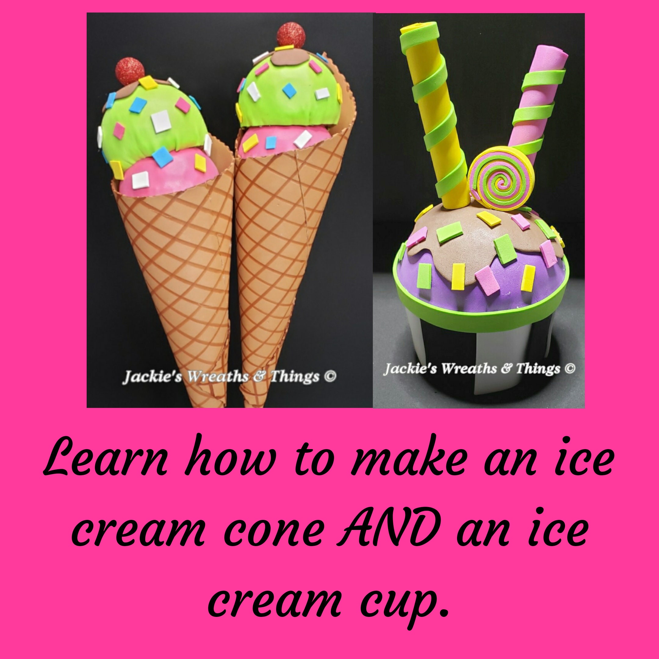 Sundae and Ice Cream Cone Tutorial - Etsy