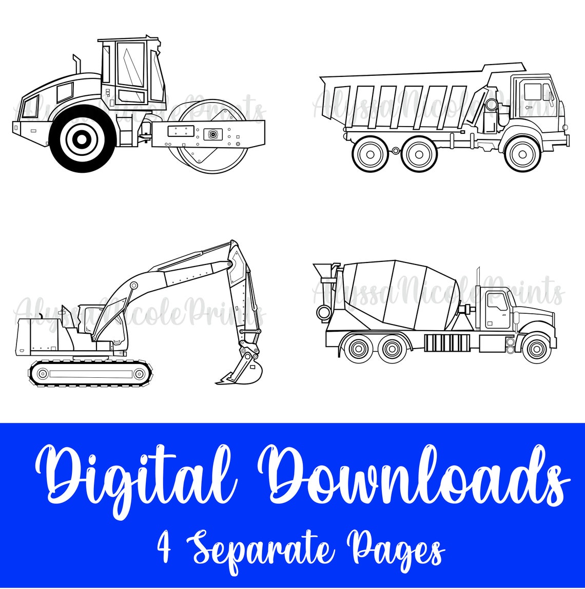 Construction Coloring Pages, Construction Vehicles, Excavator, Dump ...