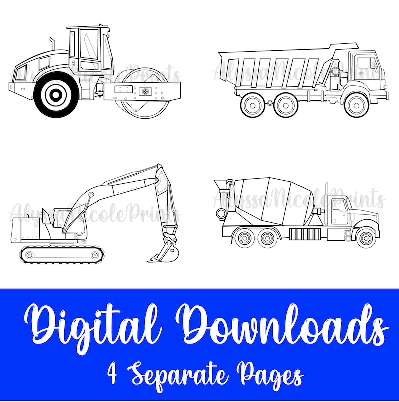 Construction Coloring Pages, Construction Vehicles, Excavator, Dump ...