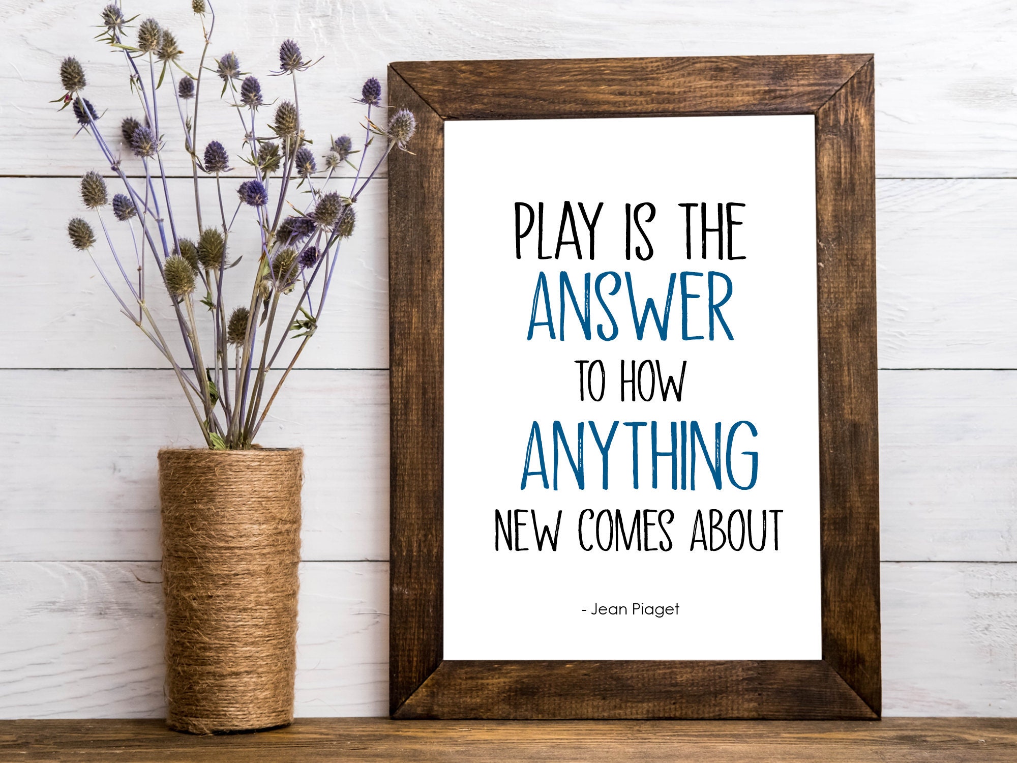 Play is the Answer Quote by Jean Piaget - Etsy