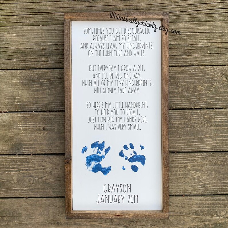 Handprint sign handprint poem Mother's Day gift gift | Etsy