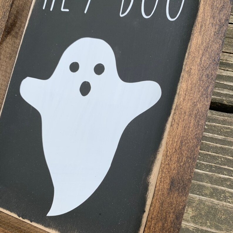 Hey boo sign halloween decor halloween sign cute funny | Etsy