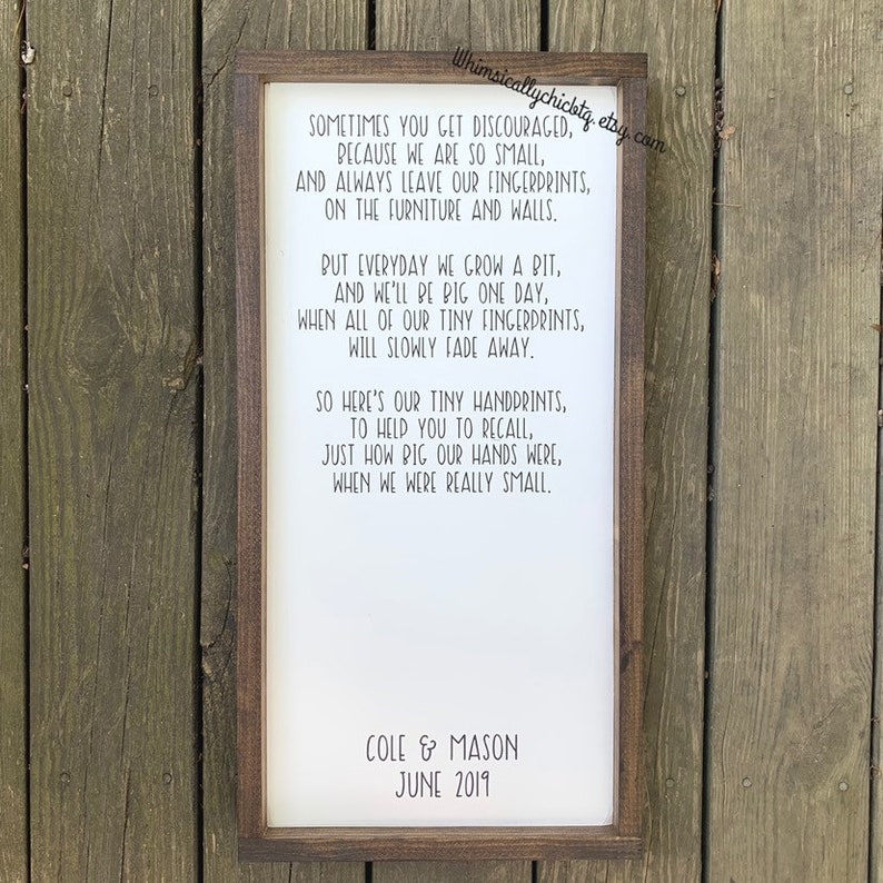 Handprint sign handprint poem Mother's Day gift gift | Etsy