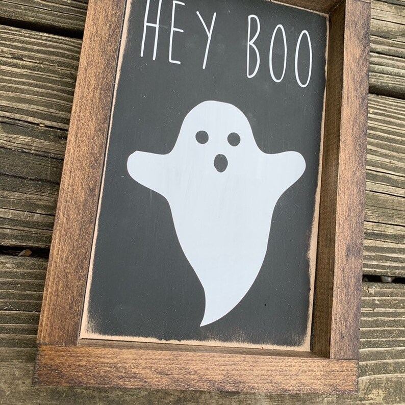 Hey boo sign halloween decor halloween sign cute funny | Etsy