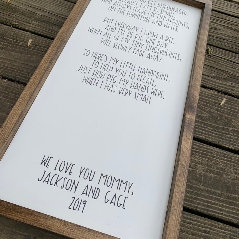 Handprint sign handprint poem Mother's Day gift gift | Etsy