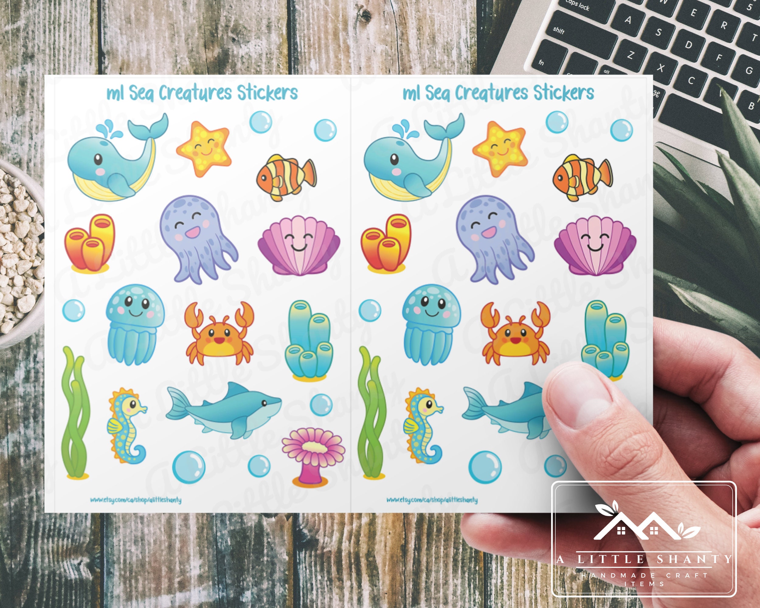 Ml Sea Creatures Stickers Card Making Scrapbook Planner - Etsy