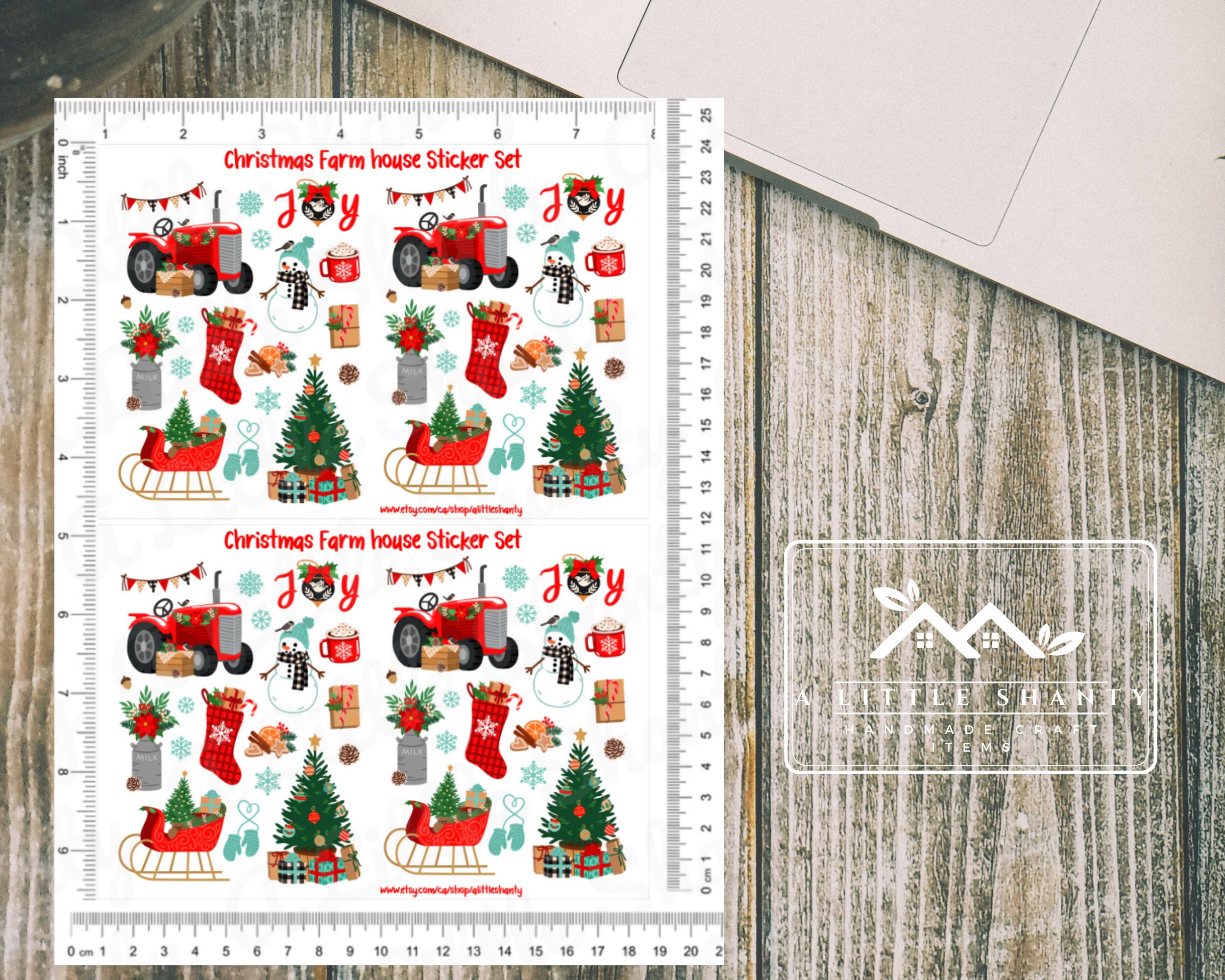 Christmas Farm House Sticker Sheetcard Makingscrapbookkids - Etsy Canada