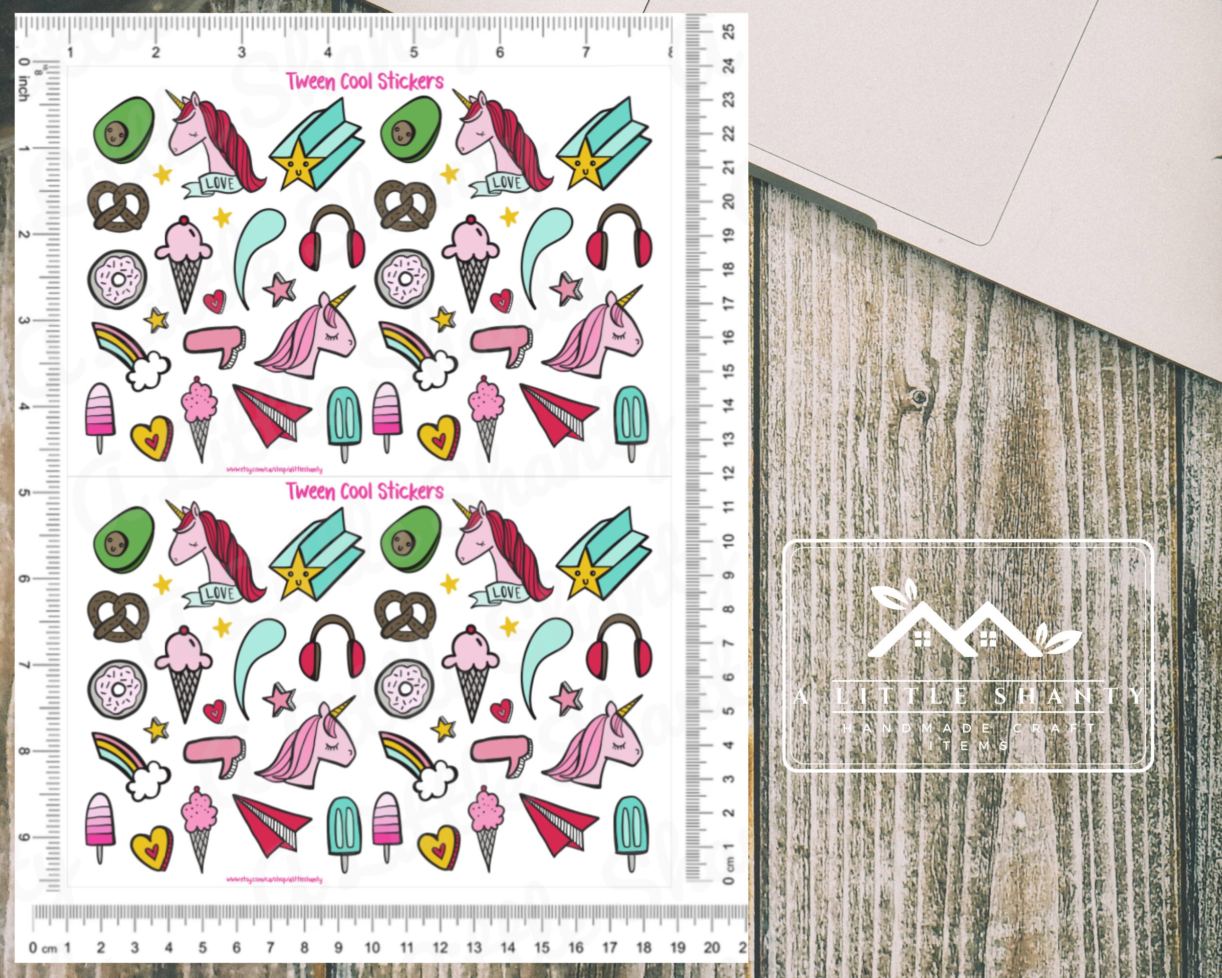 Tween Cool Sticker Sheet,card Making,scrapbook,planner,kid Crafts,gift ...