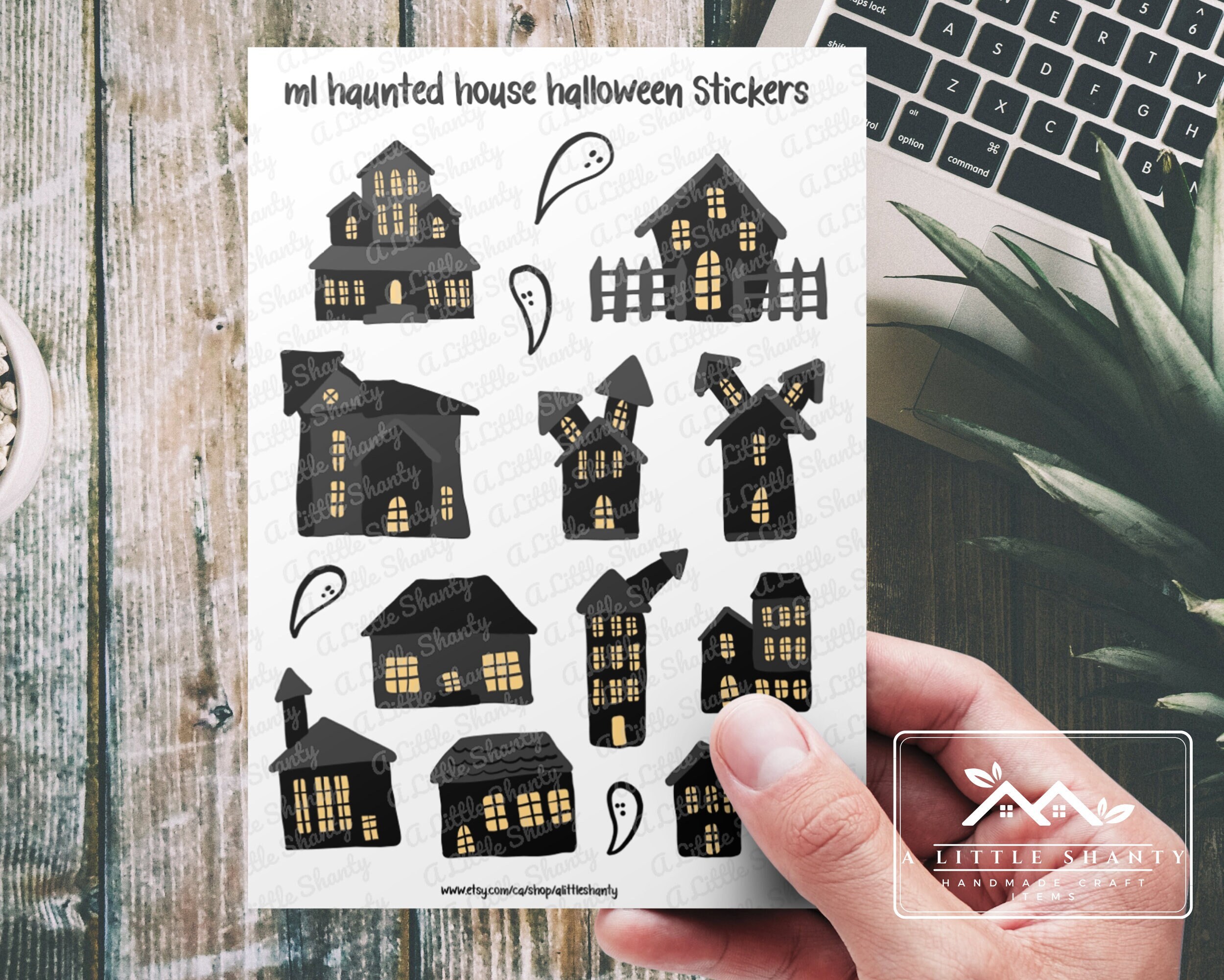 ML Haunted House Halloween Sticker Sheet/embellishments, Card Making ...