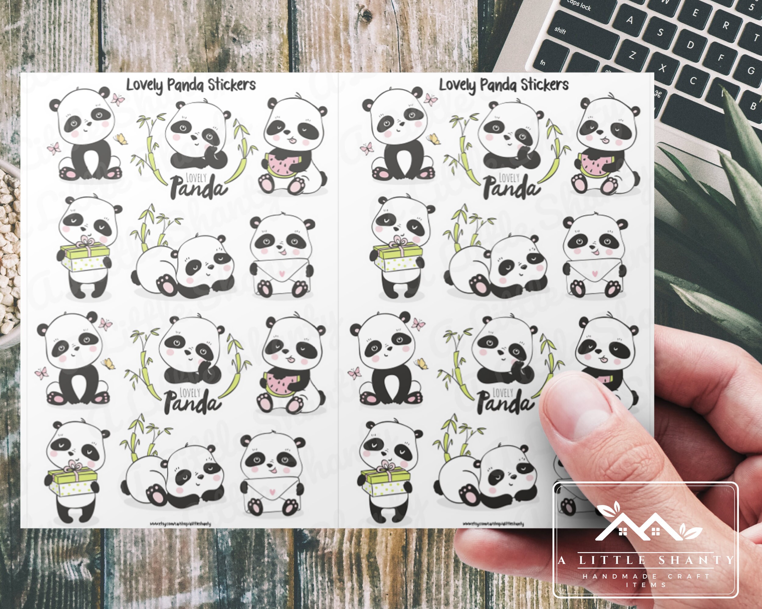 Lovely Panda Sticker Sheet, Card Making, Scrapbook Stickers, Planner ...