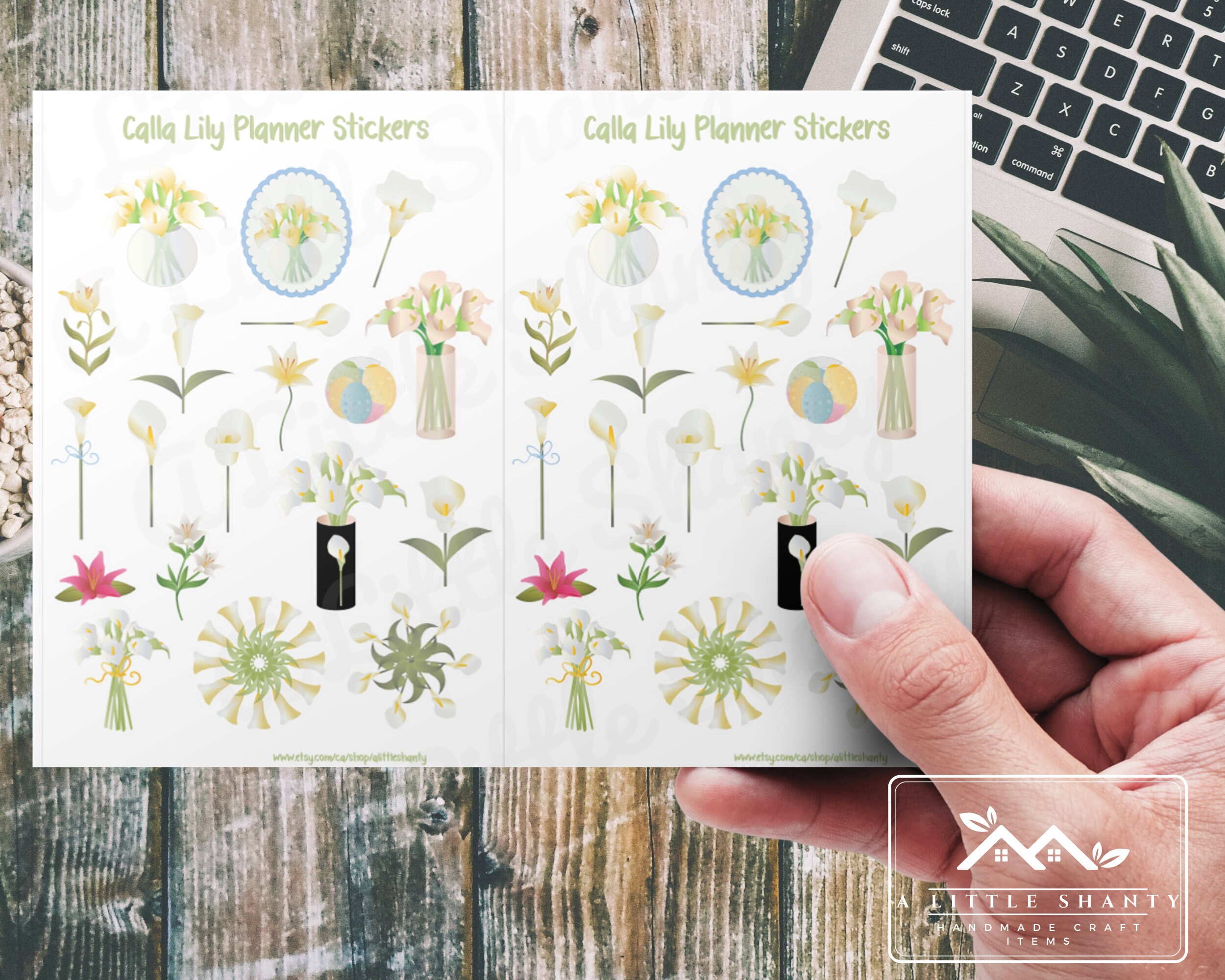Calla Lily Sticker Sheet, Card Making, Scrapbook Stickers, Planner ...