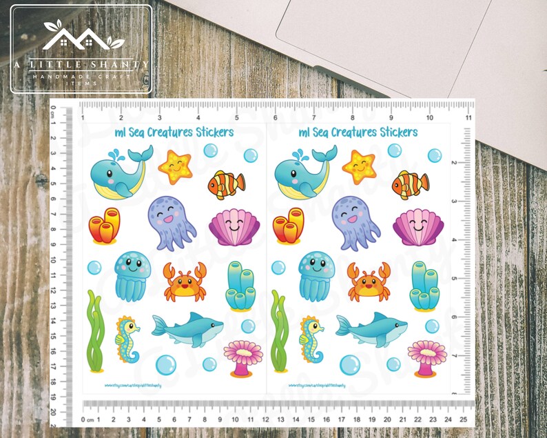 Ml Sea Creatures Stickers, Card Making, Scrapbook, Planner, Journal ...